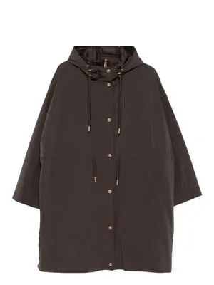 Moncler Drawstring-waist Hooded Coat - Black