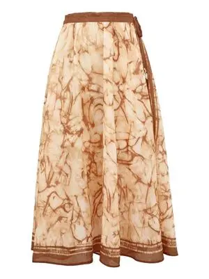 Zimmermann Indra Midi Skirt - Nude
