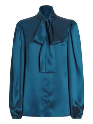 Dolce & Gabbana Pussy-bow Collar Blouse - Green