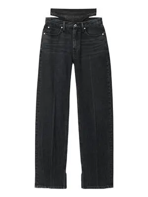 Alexander Wang Straight Leg Jeans With Slit Hem - Black
