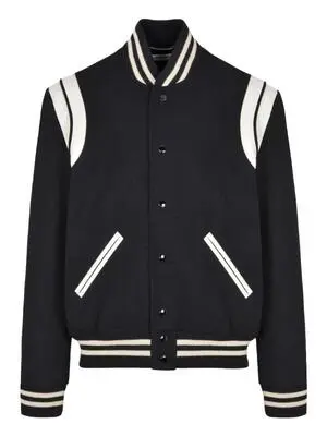 Saint Laurent Teddy Bomber Jacket - Black