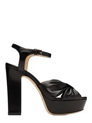 JIMMY CHOO Open-toe Knot Detail Platform Sandals - Black