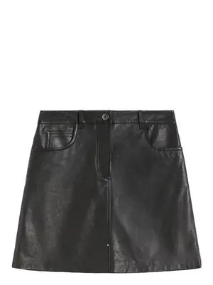 Max Mara Nappa Leather Mini Skirt - Black