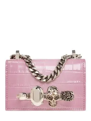 Alexander McQueen Jewelled Satchel Micro Shoulder Bag - Pink
