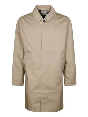Barbour Collared Buttoned Coat - Nude