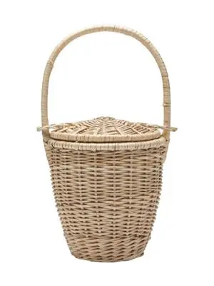 PATOU Woven Bucket Shoulder Bag - Beige