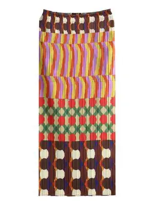 PLEATS PLEASE BY ISSEY MIYAKE Geometric Print Pleated Skirt - Multicolor