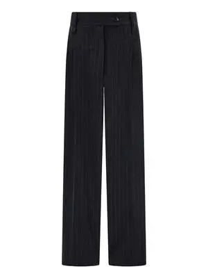 FERRAGAMO Pinstriped Tailored Trousers - Black
