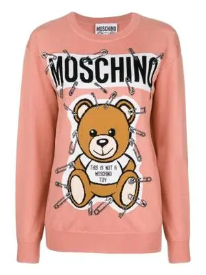 Moschino Teddy Bear And Logo Sweater - Pink