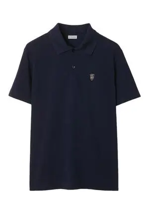 Burberry Logo Embroidered Regular-fit Polo Shirt - Storm Color