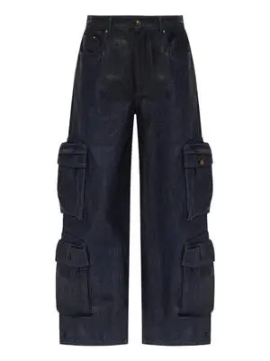 Amiri Waxed Baggy Cargo Jeans - : Navy Blue