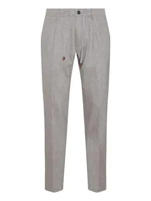 Eleventy Drawstring Regular-fit Tapered Leg Pants - Gray