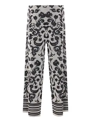 Liu Jo Floral Printed Wide Leg Trousers - Gray