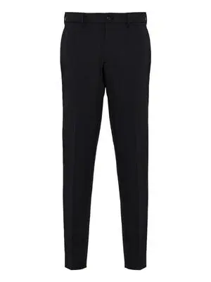 Prada Mid-rise Cropped Tailored Trousers - Black