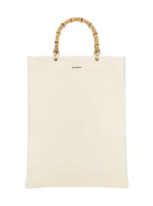 JIL SANDER Jil Sander Medium Shoulder Bag With Bamboo Handles White