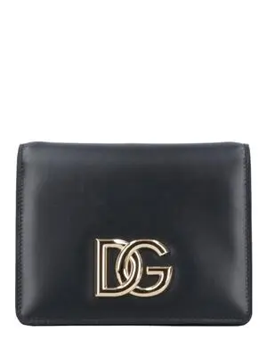 Dolce & Gabbana Logo Plaque Foldover Crossbody Bag - Black