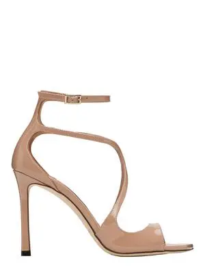 JIMMY CHOO Square Toe High Heel Sandals - Nude