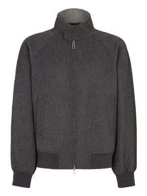 Fendi Zip-up Jacket With High Neck - Grey
