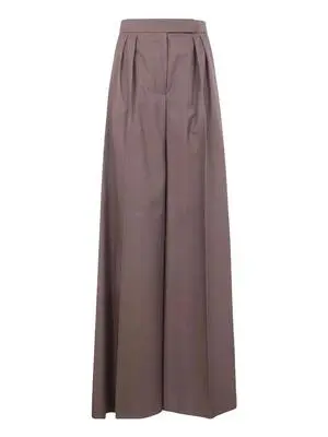 Max Mara Pleated High-waisted Wide-leg Trousers - Gray