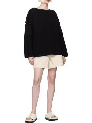 JIL SANDER Drop Shoulder Crew Neck Jumper - Black