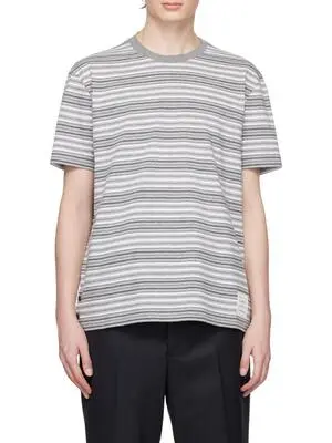 Thom Browne Striped Crewneck T-shirt - Gray