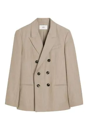 Ami Double Breasted Jacket With Back Slit And Buckle Detail - Ginger