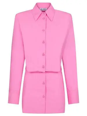 Attico The Margot Buttoned Long-sleeve Shirt Dress - Pink