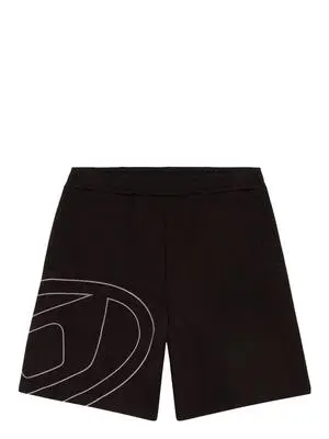 DIESEL® P-crow Megoval Maxi D Logo Sweat Shorts - Black