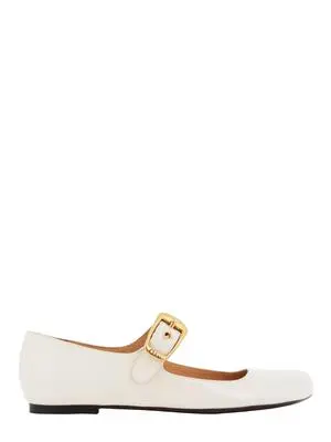 Chloé Polly Ballerina Flats With Buckle Detail - Eggshell