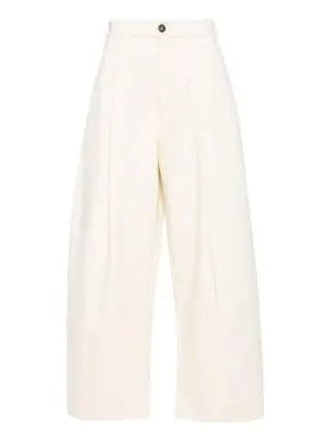 Studio Nicholson Wide-leg Pleated Trousers - Cream