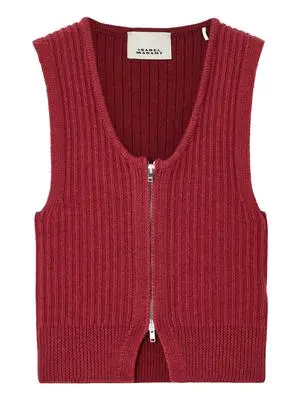 Isabel Marant Étoile Devima Wool Rib Knit Vest - Red