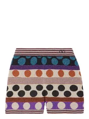 VALENTINO Valentino Jacquard Knit Shorts With Polka Dot And Stripe Motif