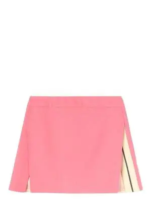 Palm Angels High Waist A-line Mini Skirt With Logo Belt - Pink