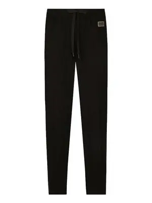 Dolce & Gabbana Logo Detail Drawstring Trousers - Black