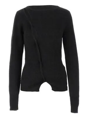 Jacquemus Asymmetric Knitted Cardigan - Black