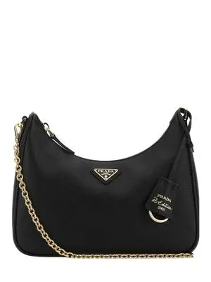 Prada Re-edition 2005 Saffiano Leather Shoulder Bag - Black