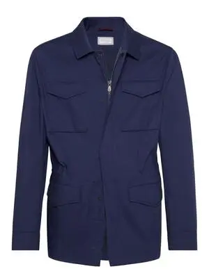 Brunello Cucinelli Drawstring Waist Lightweight Shirt Jacket - Blue