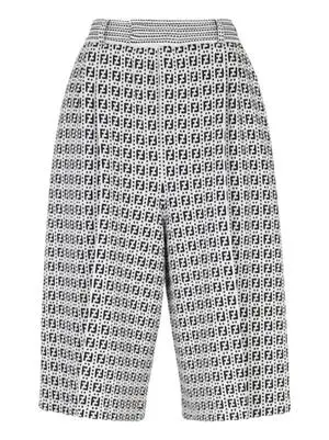 Fendi Ff Pattern Jacquard Trousers - White