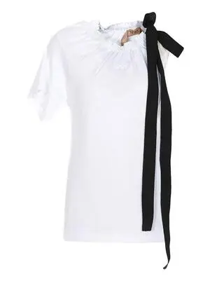 N.21 Asymmetrical Ruffle Detail T-shirt - No