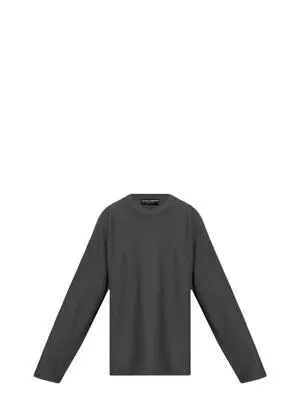 Dolce & Gabbana Logo Patch Crewneck Jumper - Grey
