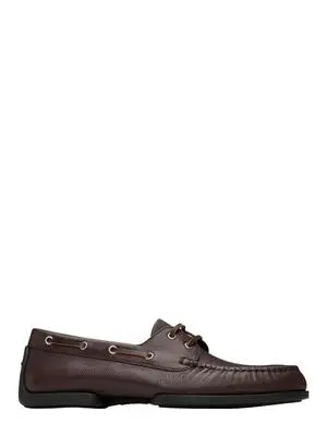 JIL SANDER Ruched Detailed Loafers - Mahogany Color