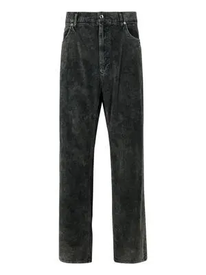 Dolce & Gabbana Corduroy Logo Patch Pants - Black