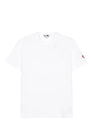 Play Comme Des Garcon Logo-patch Crew-neck T-shirt - White