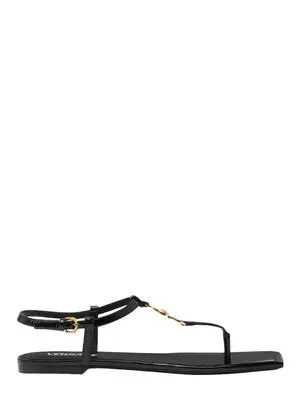 Versace Medusa Plaque Square Open Toe Sandals - Black