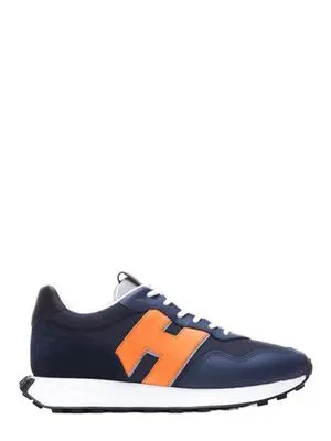 Hogan H601 Logo Patch Lace-up Sneakers - Black