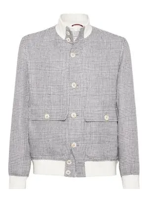 BRUNELLO CUCINELLI Brunello Cucinelli Checked High-Neck Jacket