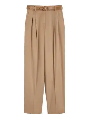 Max Mara Flowing Wool Trousers - Camel