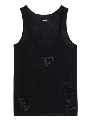 Zadig&Voltaire Embellished Sleeveless Tank Top - Black