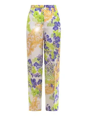Versace Baroque Pattern Straight Leg Pants - Multicolor