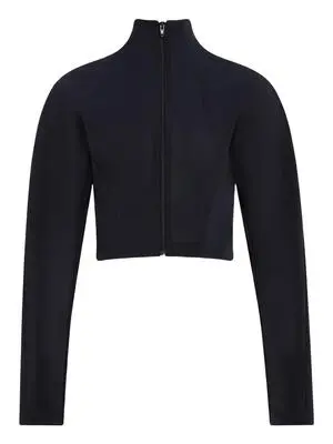 Alaïa High Neck Cropped Jacket - Black